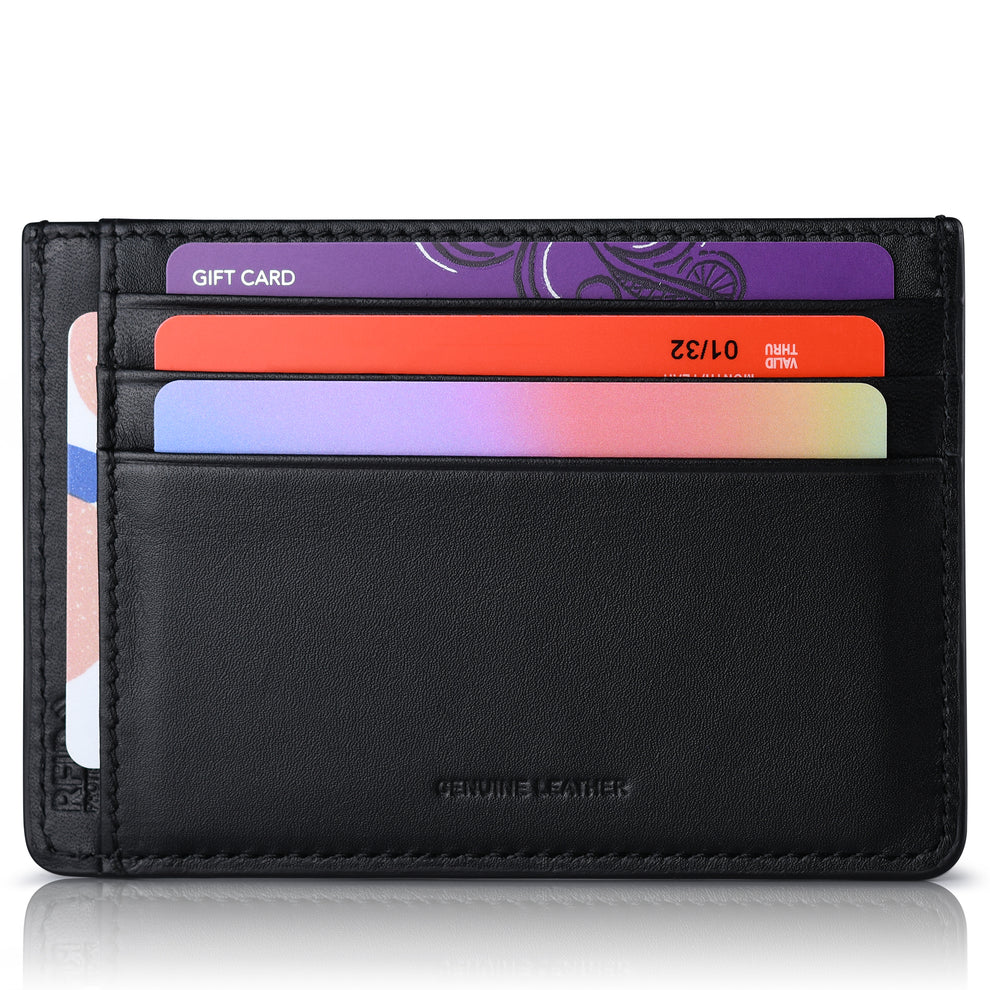 Buffway Card Holder Wallet with RFID Blocking - Compact Design for Org